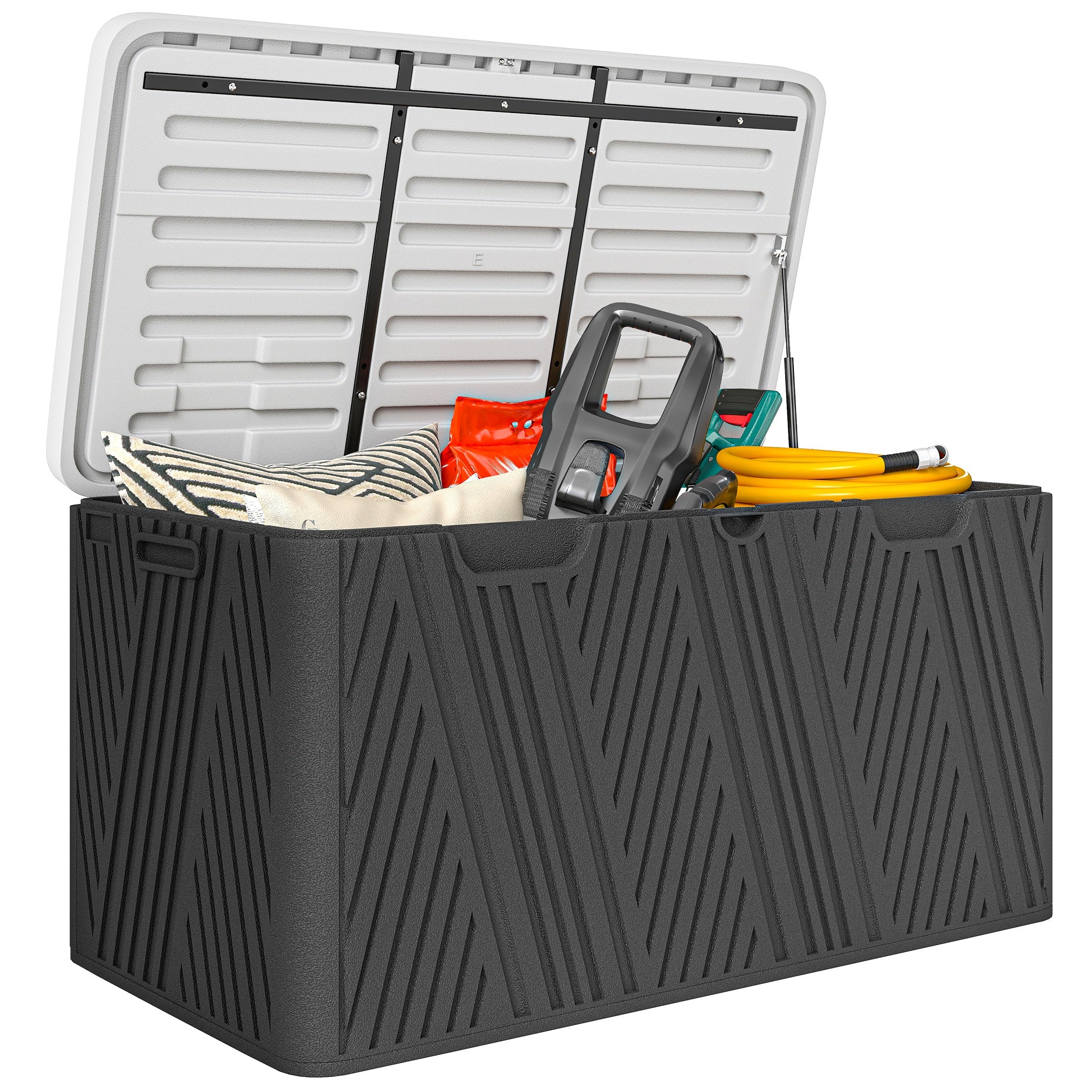 Outsunnny 100 Gallon Deck Box Outdoor Storage Box, Waterproof and ...