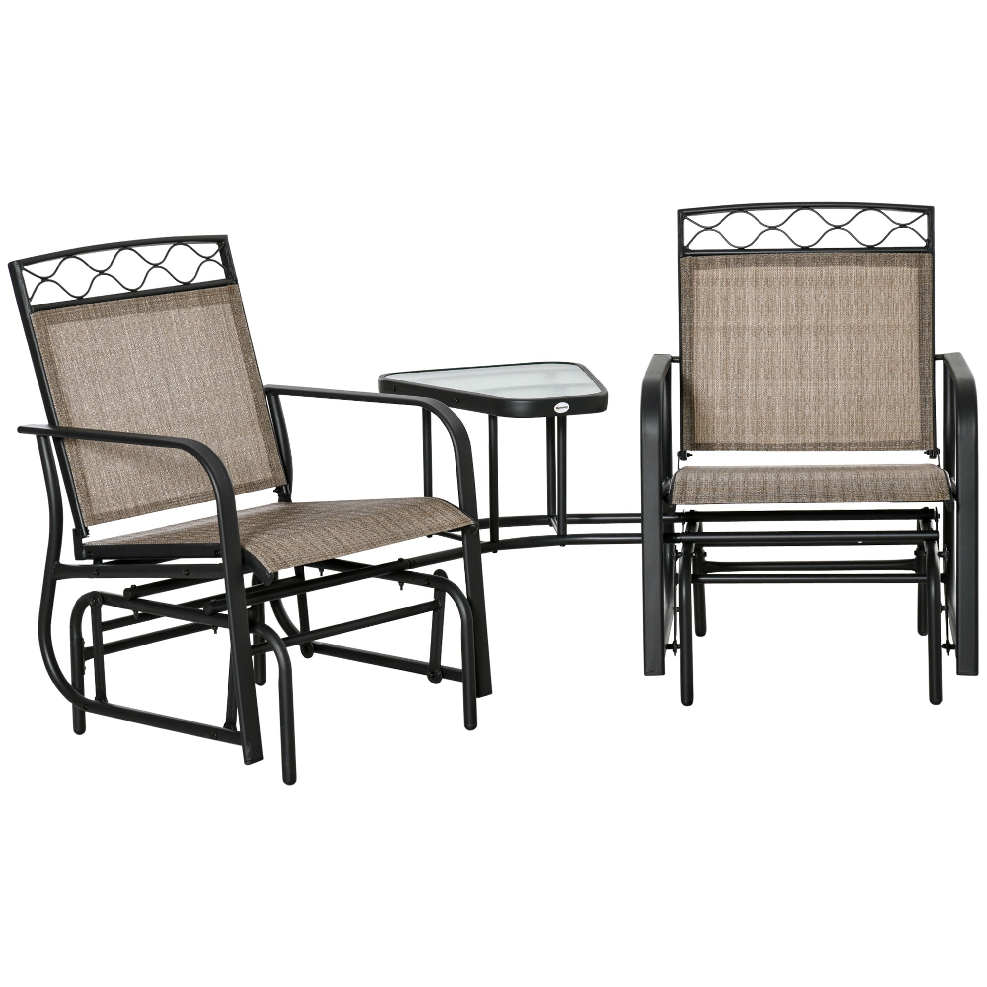 Double Outdoor Glider Chair, 2 Seater Patio Rocking Chairs, Swing Bench ...