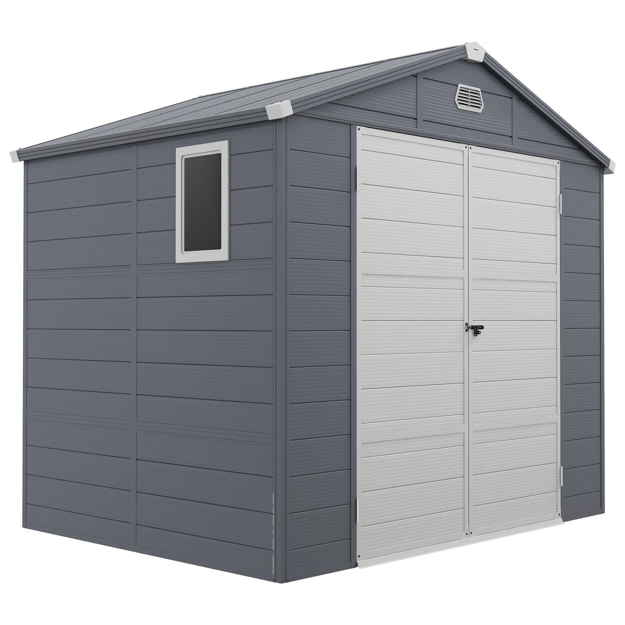 Outsunny 8' x 6' Aluminum Frame Storage Shed with Galvanized Foundation ...