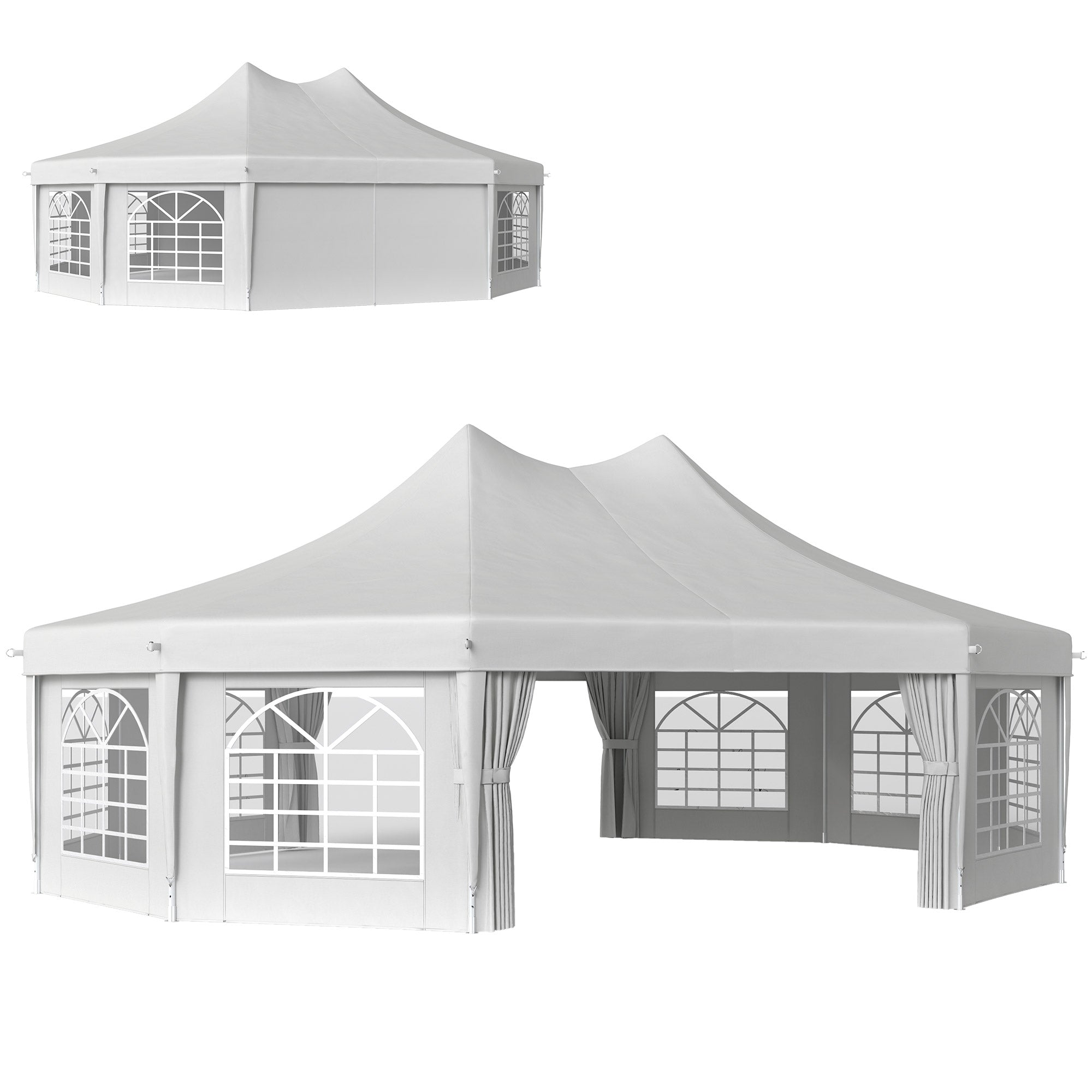 Outsunnny 29.2ft High Peak Decagon Event Party Tent, Large Outdoor ...