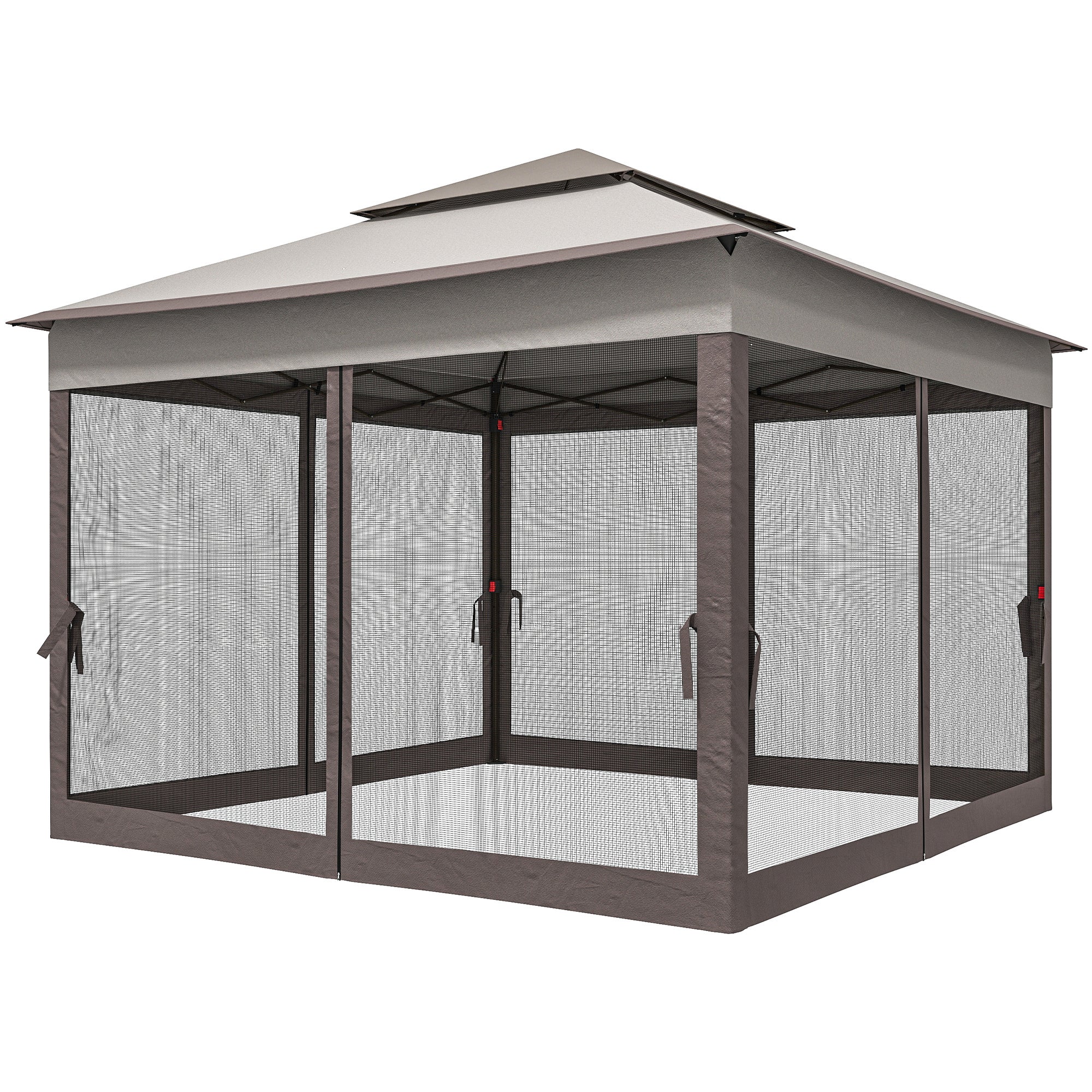 Outsunny 3 x 3(m) Pop Up Gazebo, Marquee Party Tent with Double Tier ...